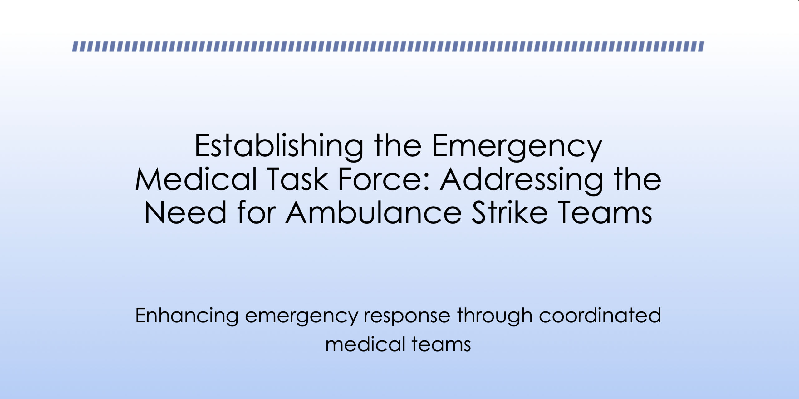 Emergency Medical Task Force | FRETAC